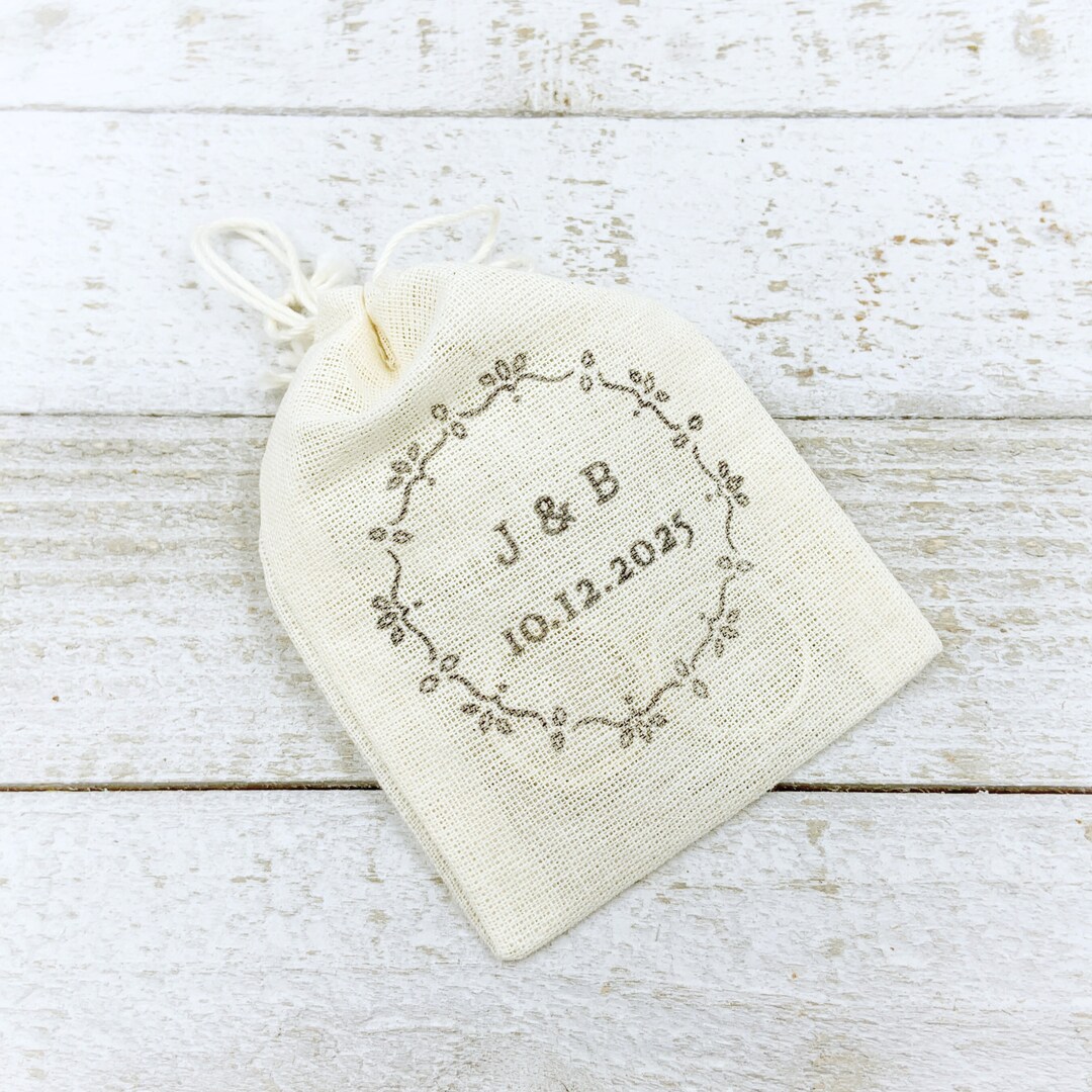 Personalized Wedding Ring Bag, Rustic Cotton Ring Bag, Ring Bearer ...