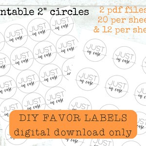 PRINTABLE STICKERS Just in Case Stickers or Tags DIY Print - Etsy
