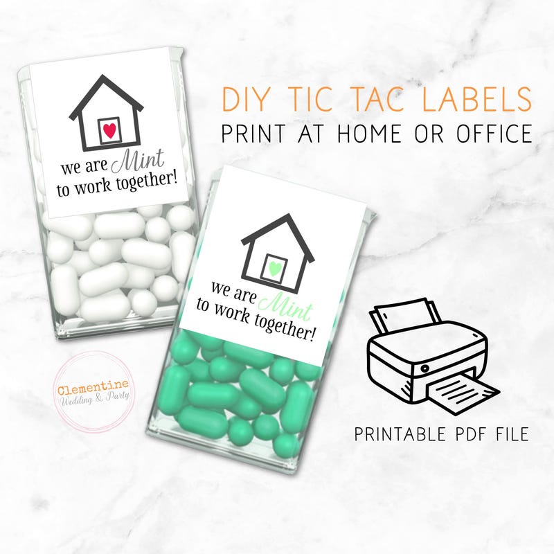 Tic Tac Label - Etsy
