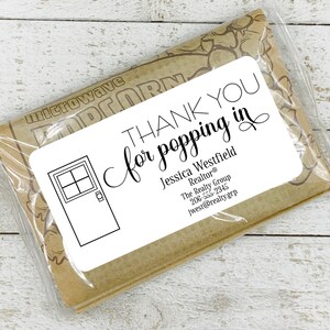 Realtor Open House Popcorn Labels - 10 Personalized Stickers for ...