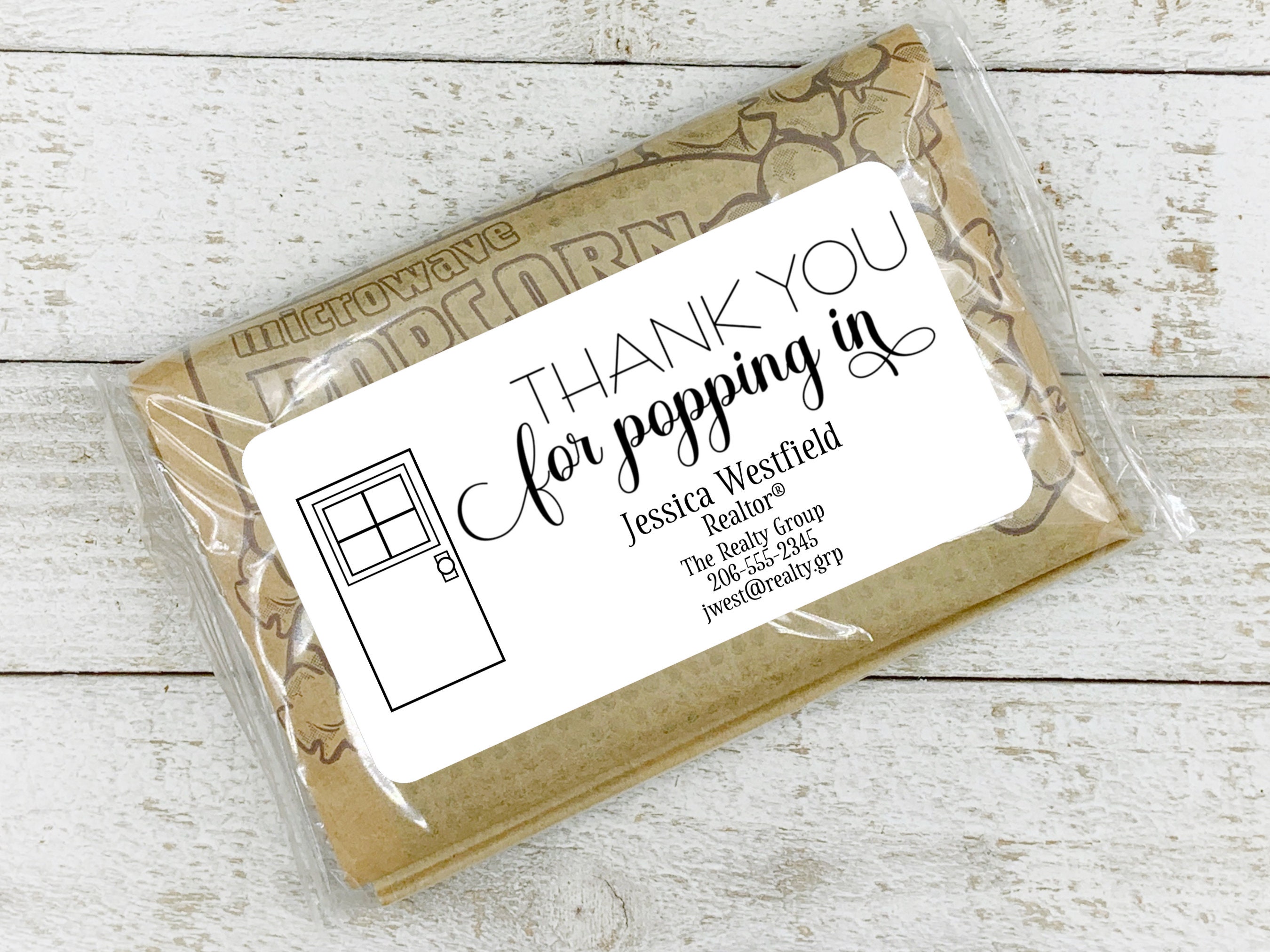 Realtor Open House Popcorn Labels - 10 Personalized Stickers for ...