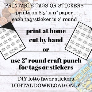 PRINTABLE STICKERS for Richer or for Poorer Lotto Ticket | Etsy