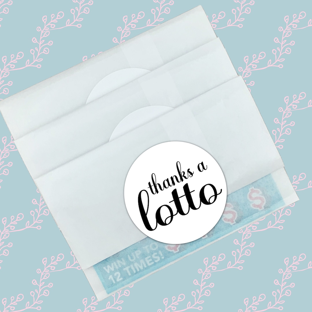 Lottery Ticket Envelope for Wedding, Shower, or Party - Thanks a Lotto ...