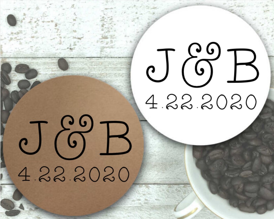 Simple Monogram Labels for Wedding, Shower, Party 30 Personalized ...