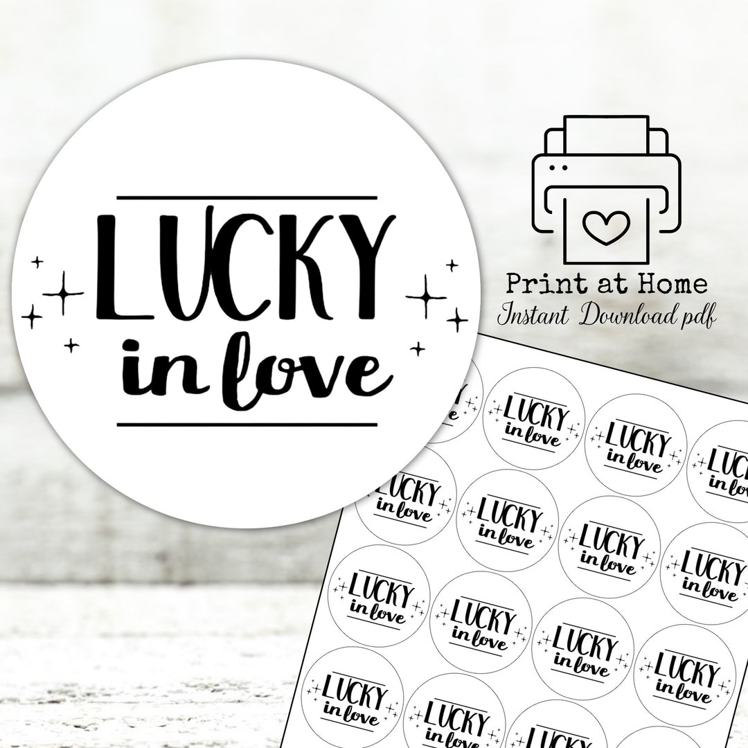 PRINTABLE STICKERS Lucky in Love Lotto Ticket Stickers or Tags ...