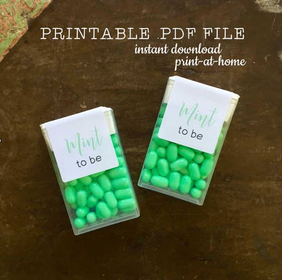 PRINTABLE STICKERS Mint to Be Tic Tac Mint Labels. Mint Favor | Etsy