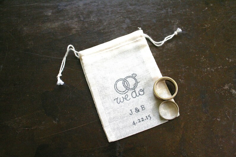 Personalized Wedding Ring Bag Perfect for Elopement | Etsy