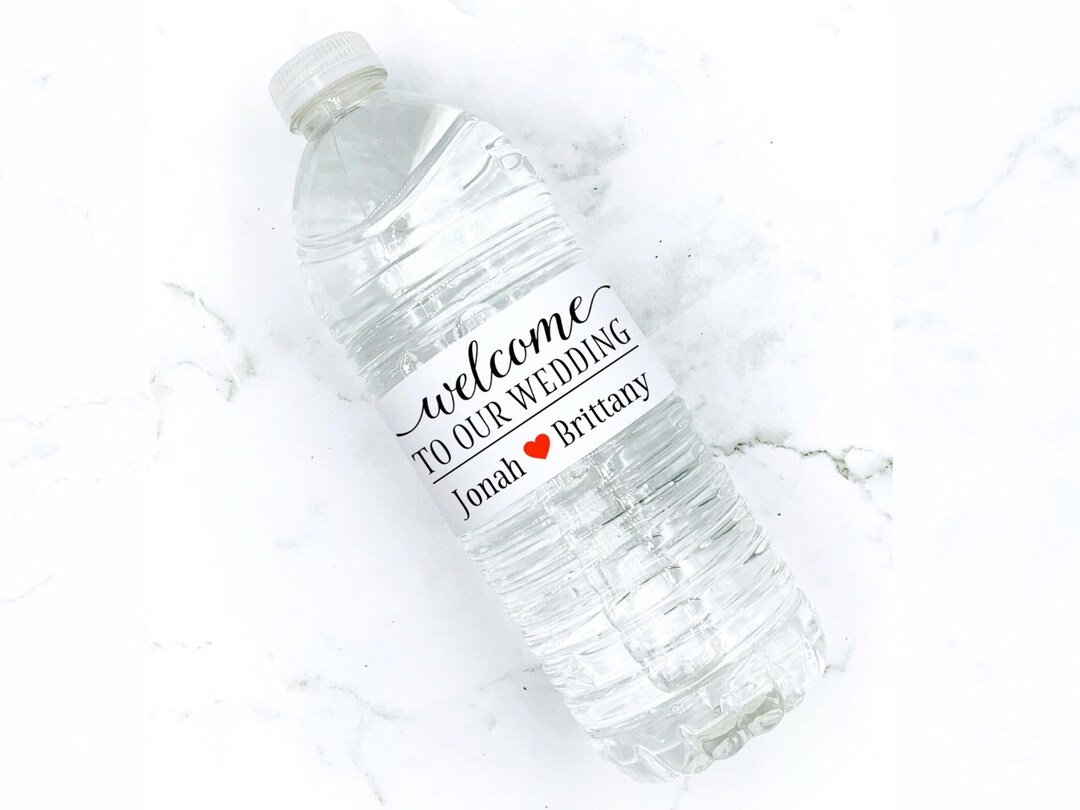 Personalized Water Bottle Labels - Sheet of 7 Stickers for Hotel ...
