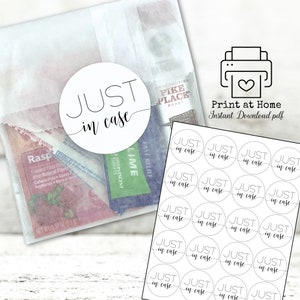 PRINTABLE STICKERS Just in Case Stickers or Tags - Instant Download ...