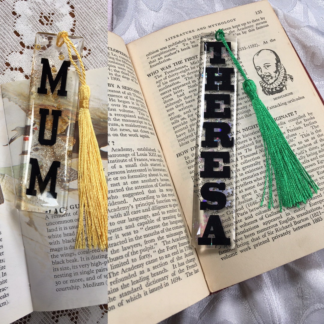 Personalised Bookmarks, Embedded Text - Etsy