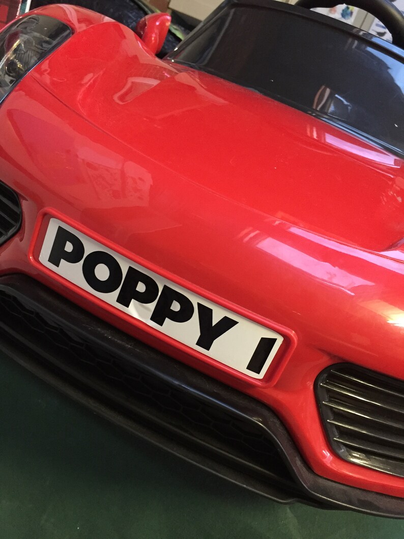 Kids Car Number Plates | Stick on | Licence Plate | Car | Decals | Toy ...