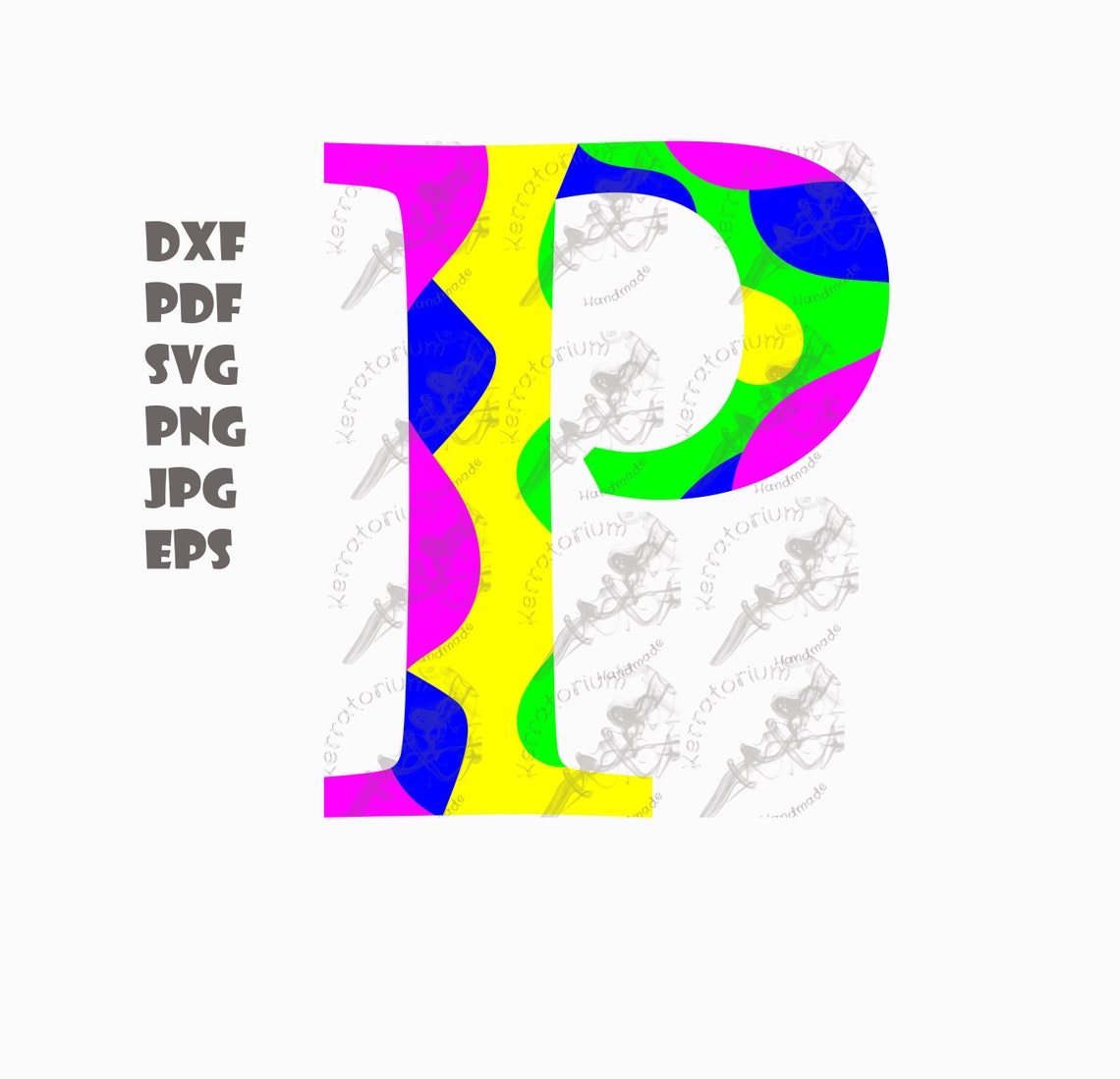 Colourful Letter P Cut File Instant Download SVG DXF PDF - Etsy