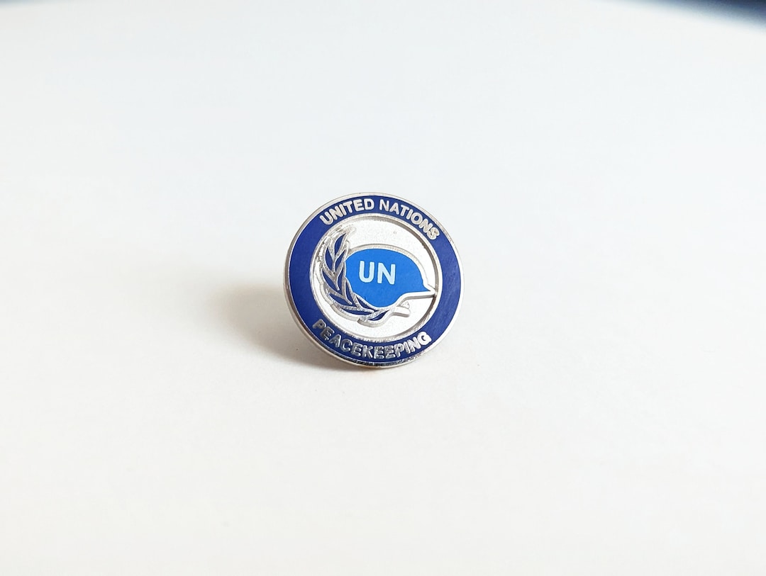 UN Peacekeeping Lapel Pin: Blue Helmet Hard Enamel Pin - Etsy