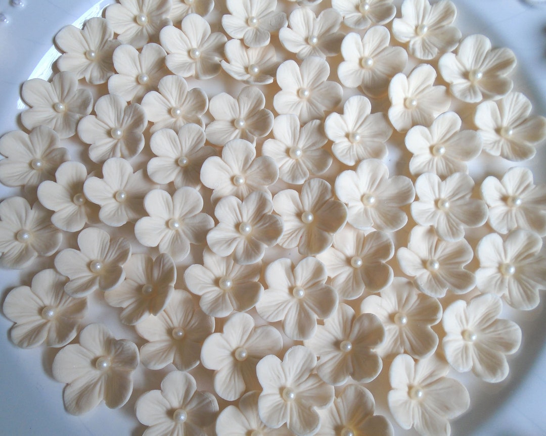 30 Ivory Gum Paste Blossoms: Edible Sugar Flowers for Cake Decor - Etsy
