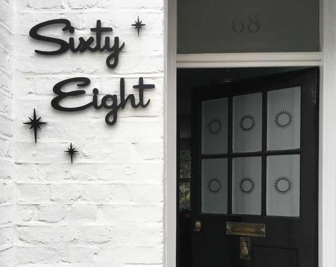 Large Mid Century Cursive House Numbers - Etsy