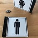Men and Women's Restroom Projecting Sign Bundle, Corridor Flag Bathroom ...