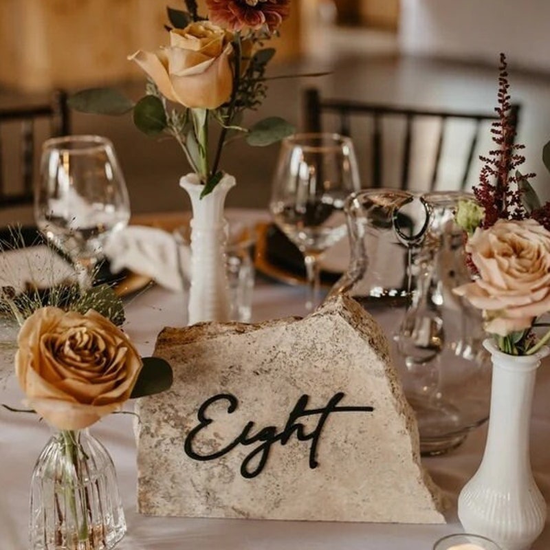 Black Cursive Table Numbers - Etsy