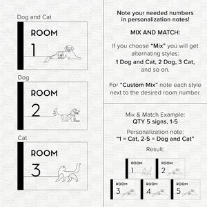 Set of Projecting Room Number Signs - Dog and Cat - Etsy Australia