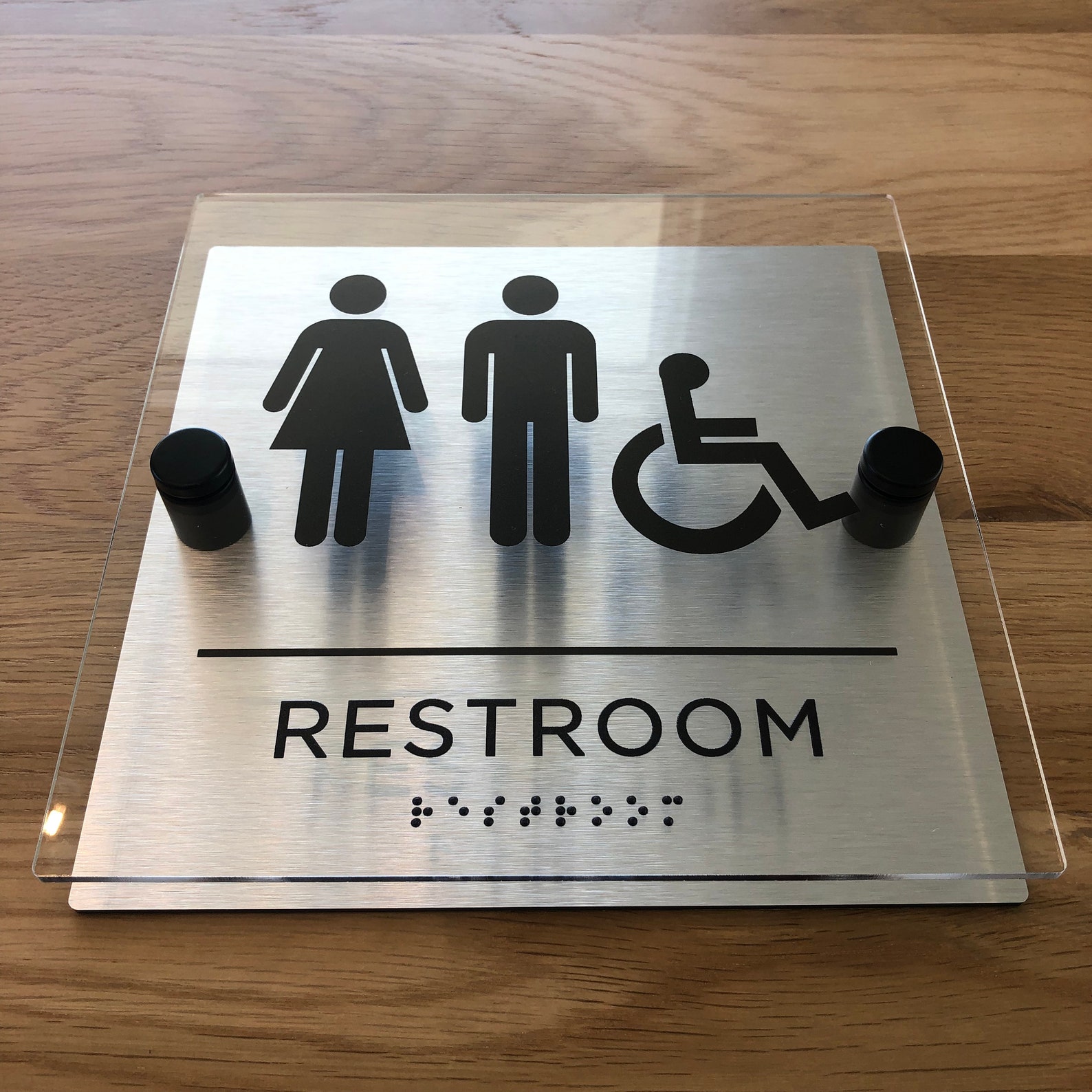 Acrylic Restroom Sign ADA Option With Stainless Steel Hardware - Etsy