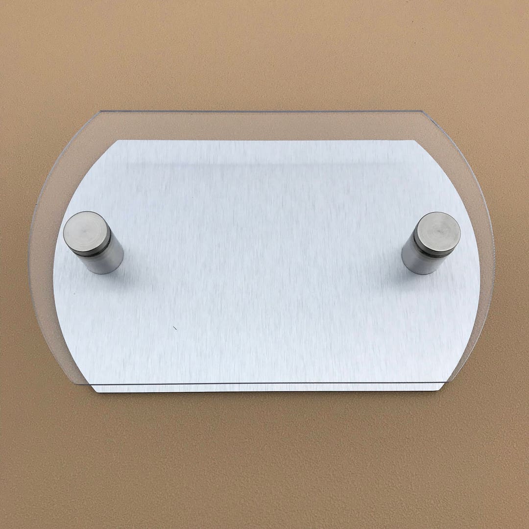 Custom Logo or Blank Acrylic Office Sign With Stainless - Etsy