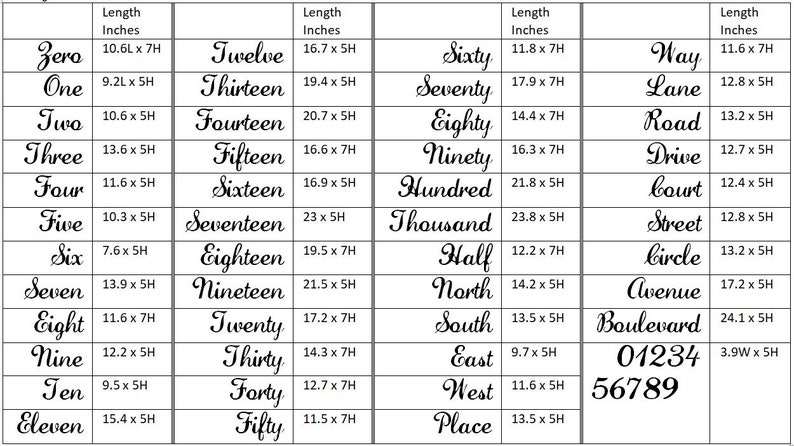 Colonial Cursive House Numbers: Regular Size - Etsy