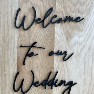Wedding Welcome Sign Cut-outs Small Thin Modern Cursive; Acrylic - Etsy