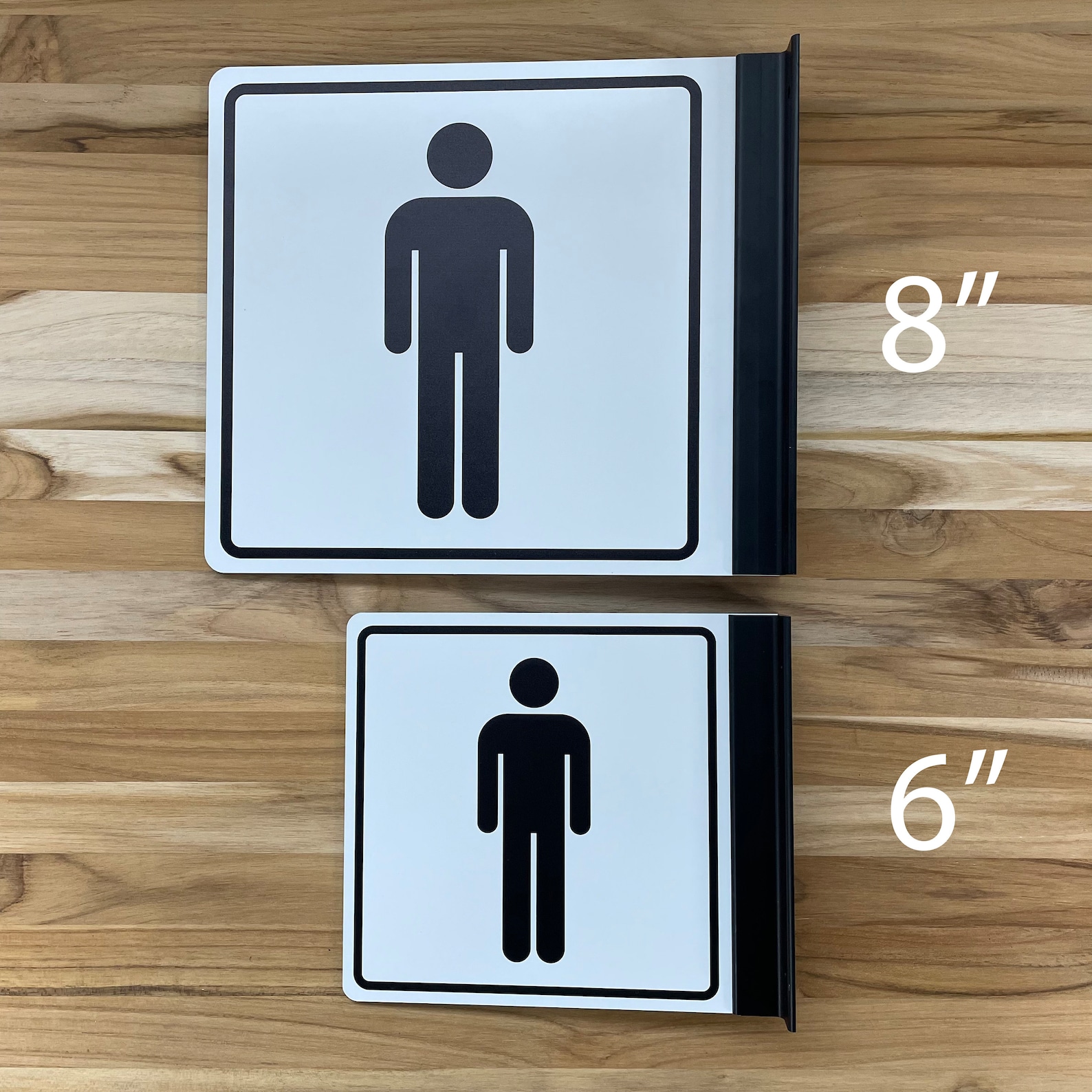 Men and Women's Restroom Projecting Sign Bundle, Corridor Flag Bathroom ...