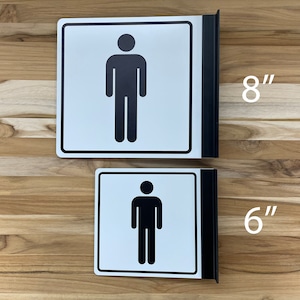 Men and Women's Restroom Projecting Sign Bundle, Corridor Flag Bathroom ...