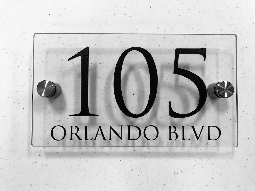 Printed Acrylic Address Sign, 5 X11" With Stainless Stand Offs - Etsy
