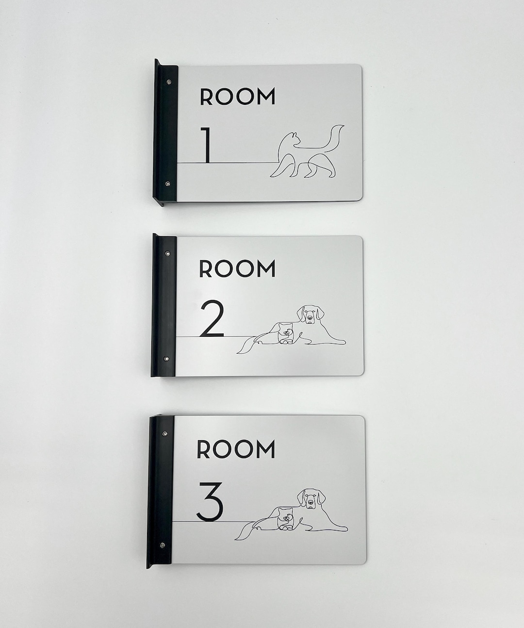 Projecting Room Number Sign - 6" X 8" Dog and Cat for Veterinarian ...