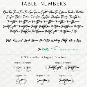 Cursive Cut-outs Thin Modern Table Number SET With GLUE; Acrylic - Etsy