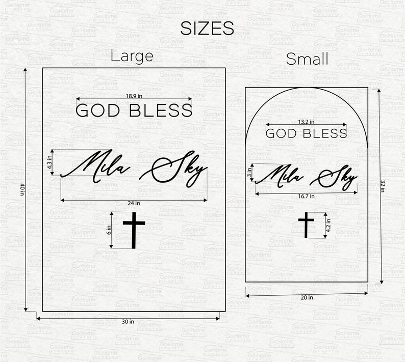God Bless Name † Acrylic W/ Sticker Back Cut-out Lettering for Your ...