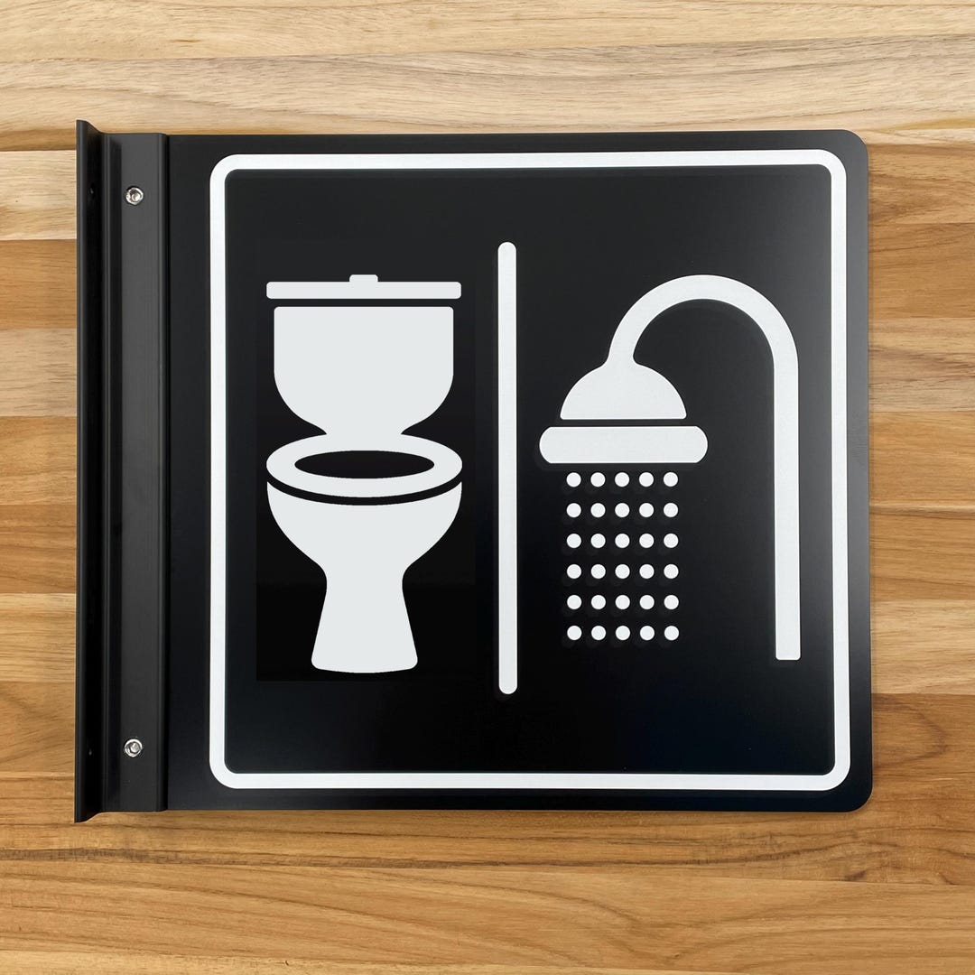 Toilet Restroom Sign, 8x8 Projecting Flag - Etsy
