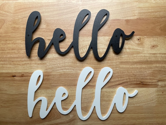 Cursive Hello Sign in LARGE Brush Script Outdoor/indoor - Etsy Australia