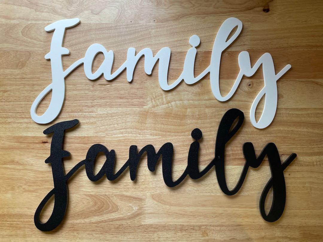 Cursive Family Sign in LARGE Brush Script Outdoor/indoor - Etsy