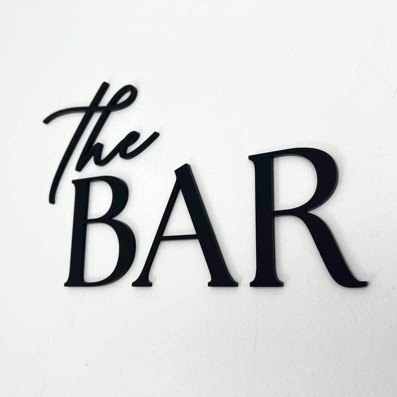 The Bar Acrylic Cut-out Lettering With Glue - Etsy