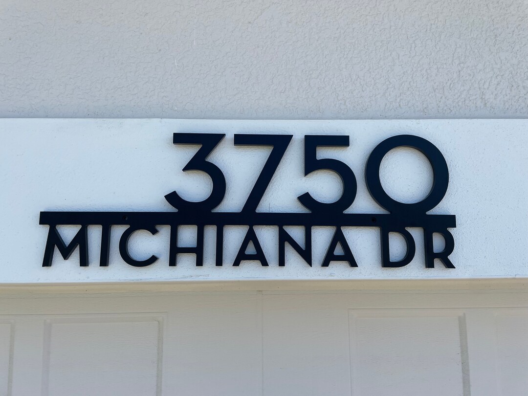 Contemporary House Number Street Address Sign Regular Size - Etsy