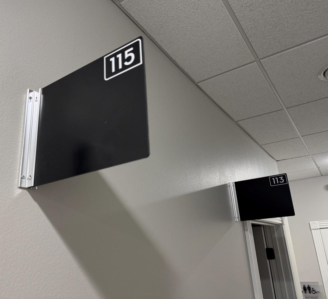 Custom Projecting Sign, Corridor Flag Sign for Room Number, Business ...