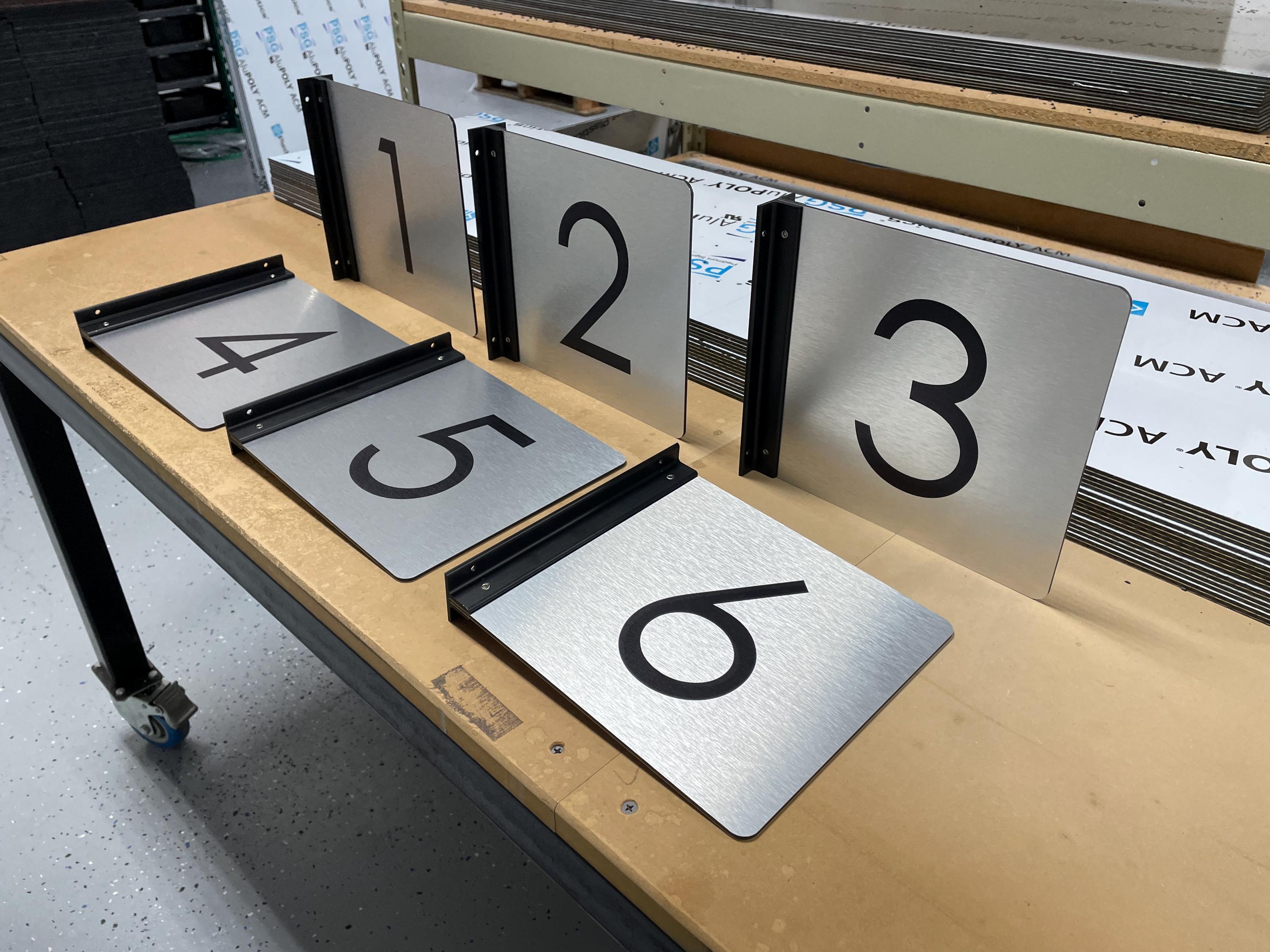 Set of Projecting Room Number Signs - Silver - Etsy