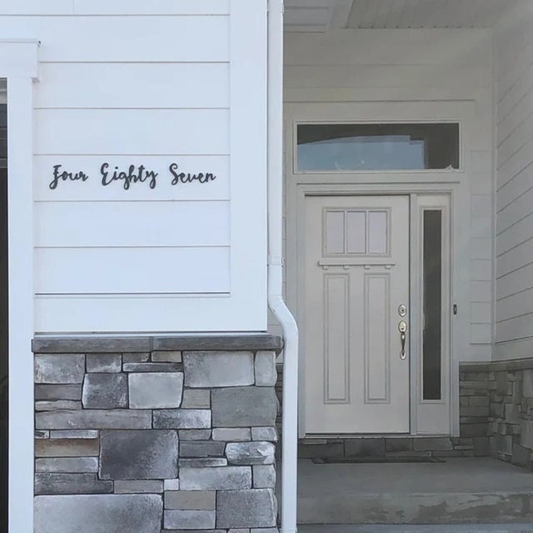 Tiny Brush Script Cursive House Numbers - Etsy