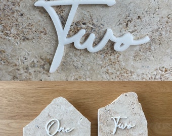 Gold Elegant Wedding Cursive Table Number Custom Laser Cut - Etsy