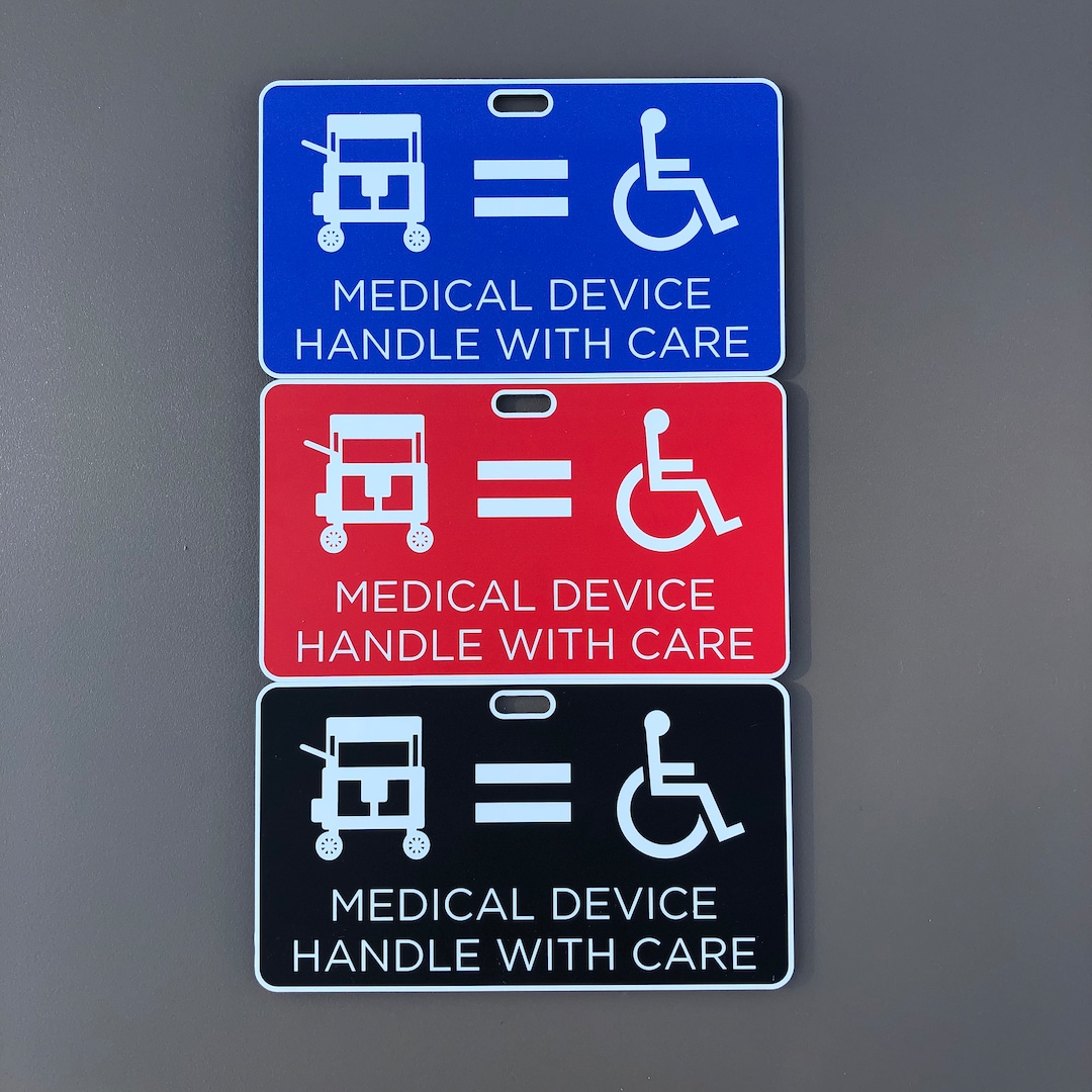 Medical Device Wheelchair Sign for Wagon, Stroller, Printed Aluminum or ...