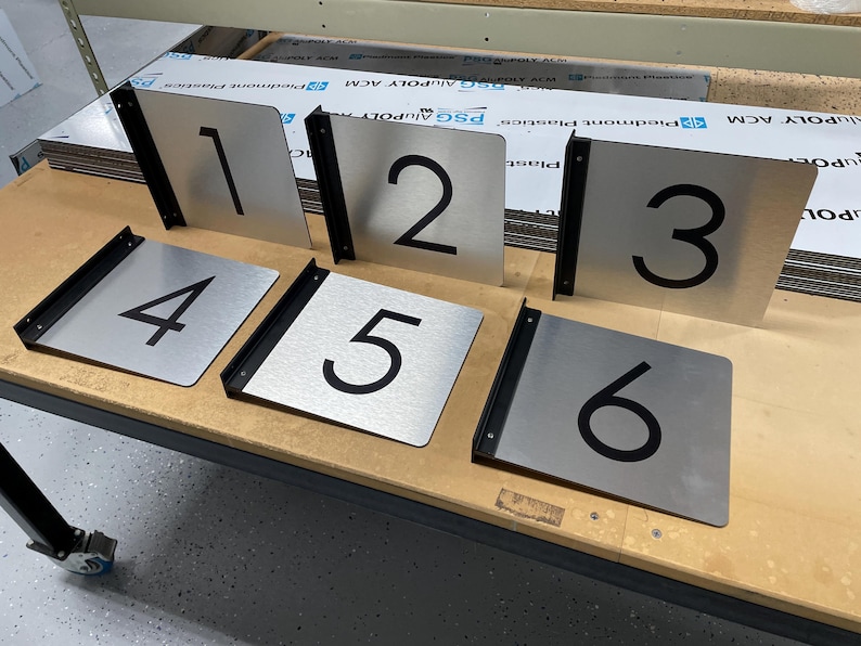 Set of Projecting Room Number Signs - Silver - Etsy