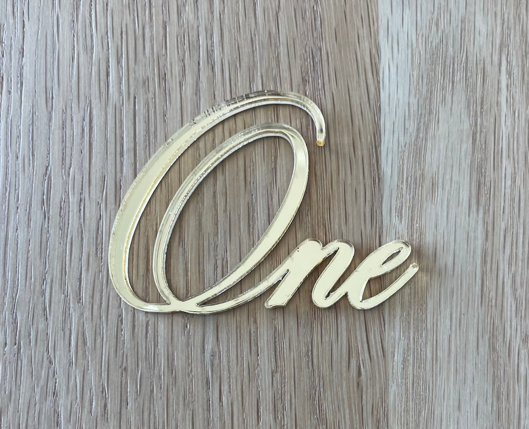 Fancy Metallic Acrylic Cursive Cut Out Number SET With Sticker Backing ...