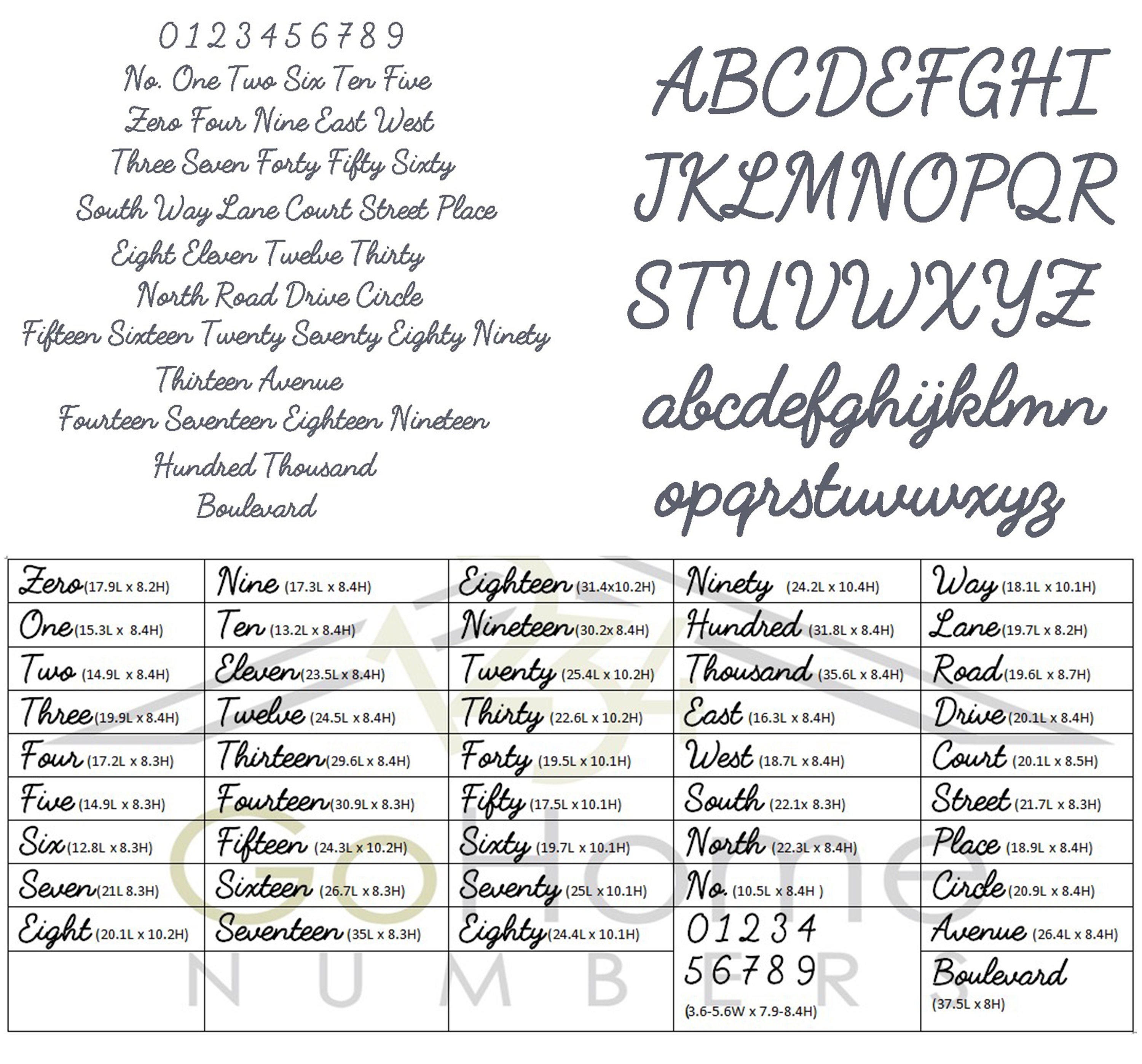 Large Longhand Cursive House Numbers - Etsy