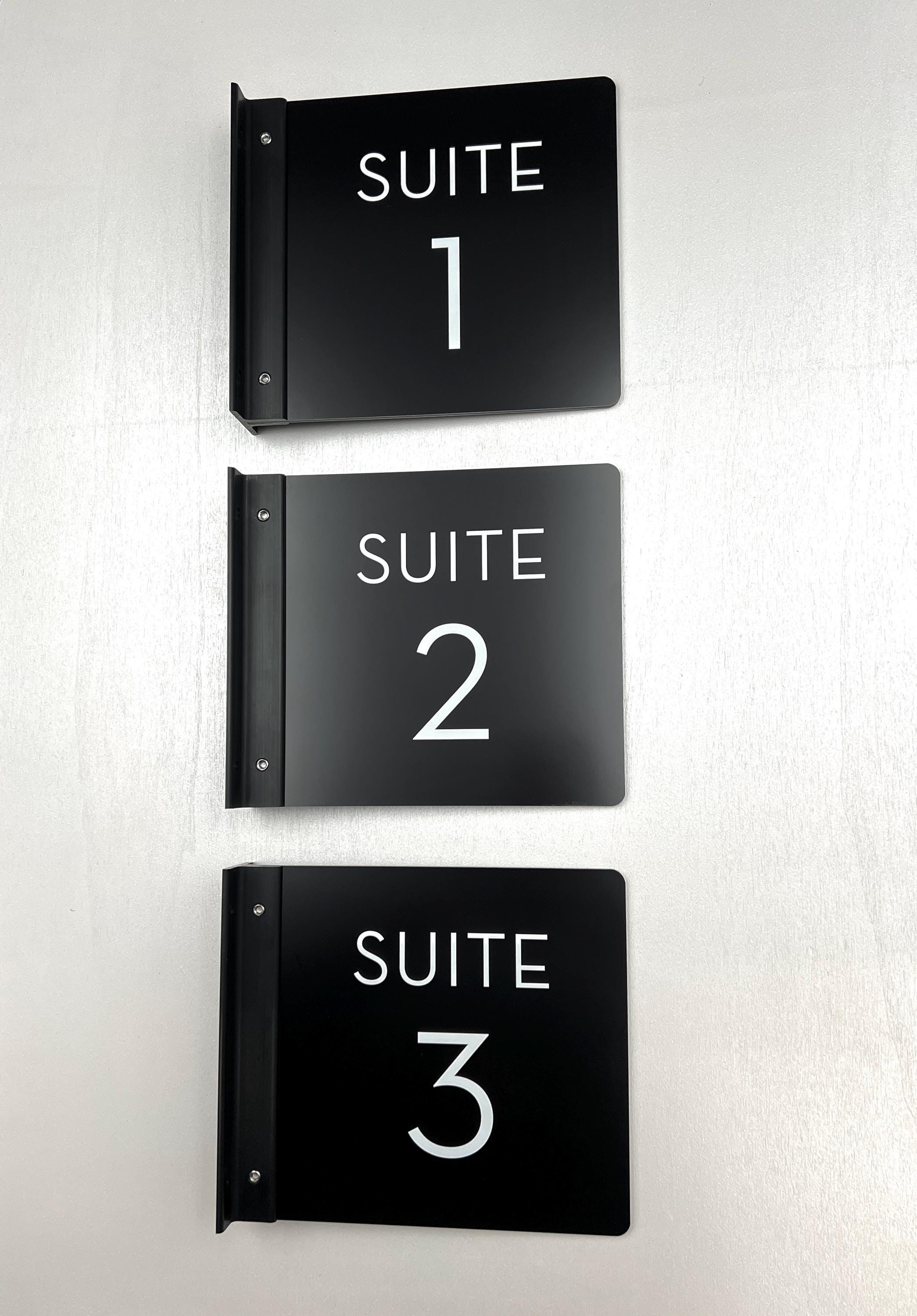 Set of Projecting Room Number Signs - Black - Etsy