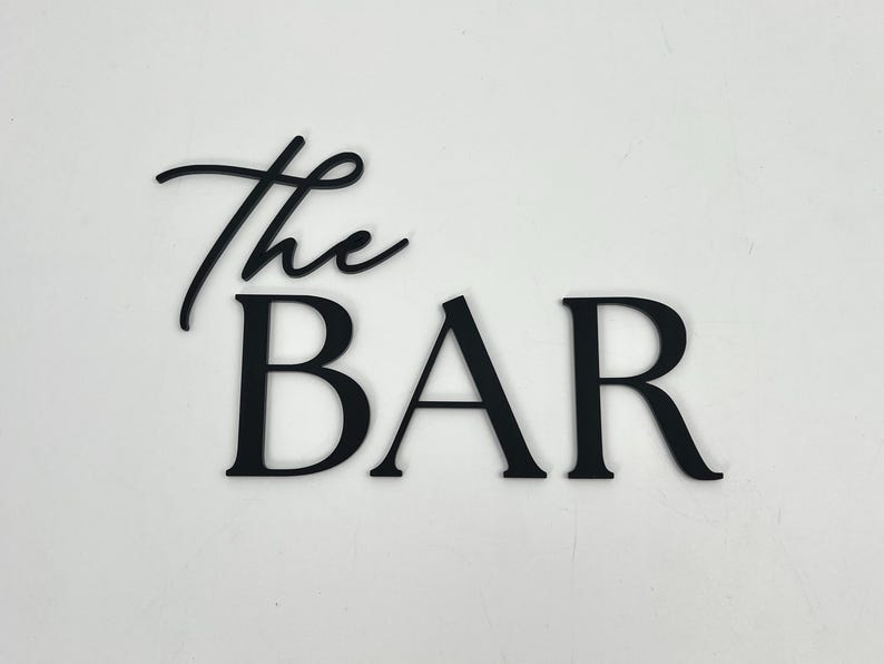 The Bar Acrylic Cut-out Lettering With Glue - Etsy
