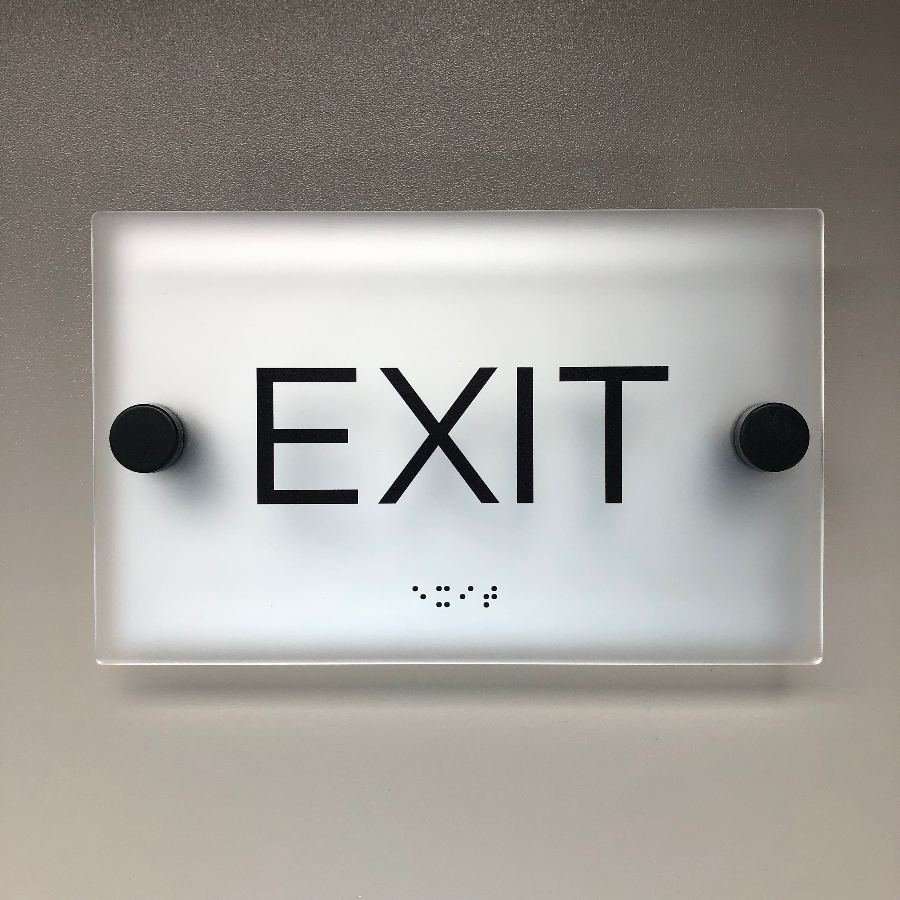 Acrylic Exit Sign ADA With Stainless Steel Hardware 5x8 - Etsy