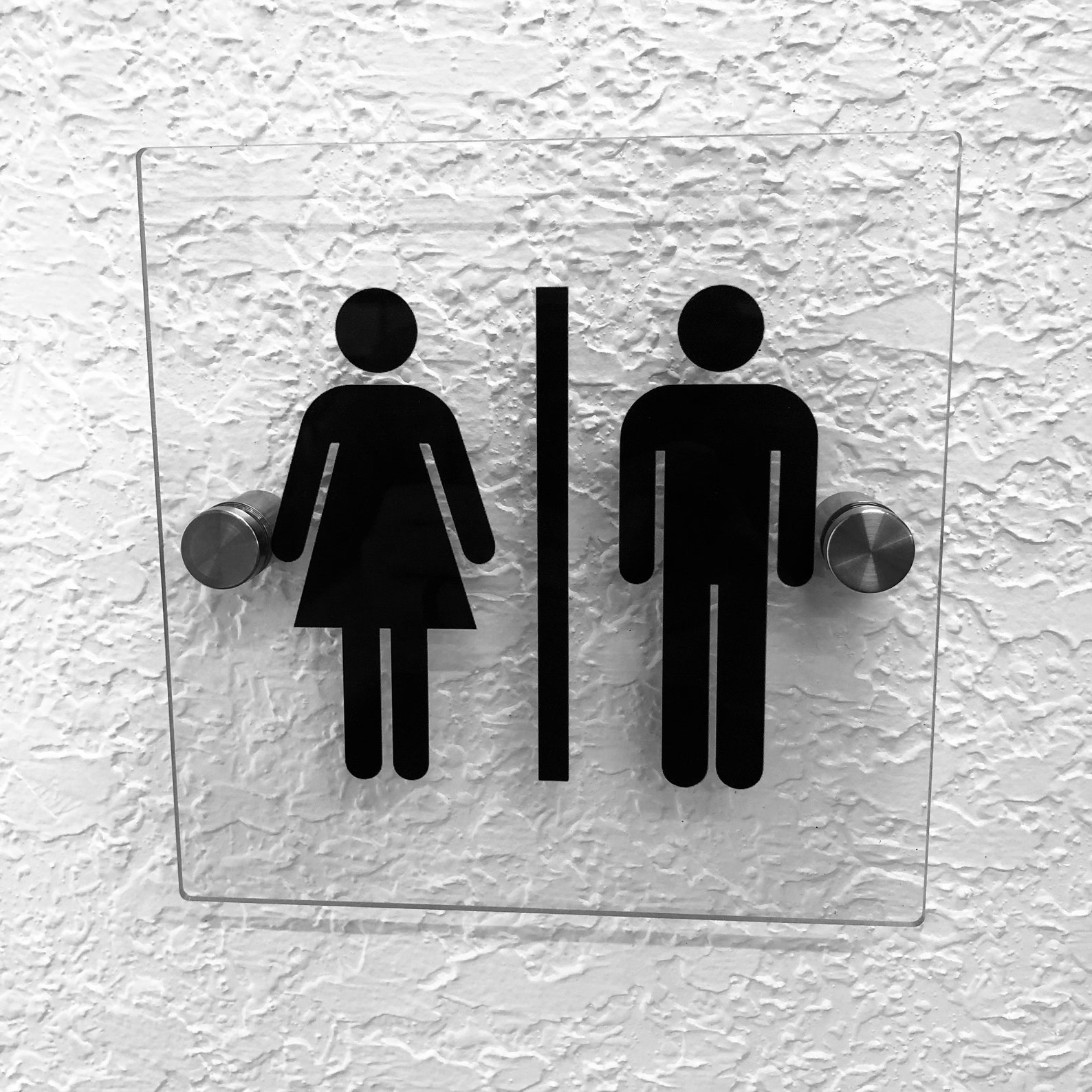 Acrylic Restroom Sign ADA Option With Stainless Steel Hardware - Etsy