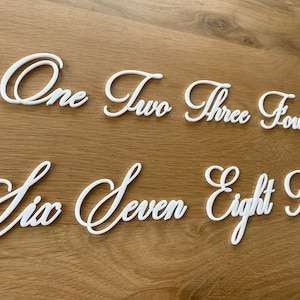 Fancy Cursive Number SET Black or White With GLUE Cut Out Acrylic - Etsy